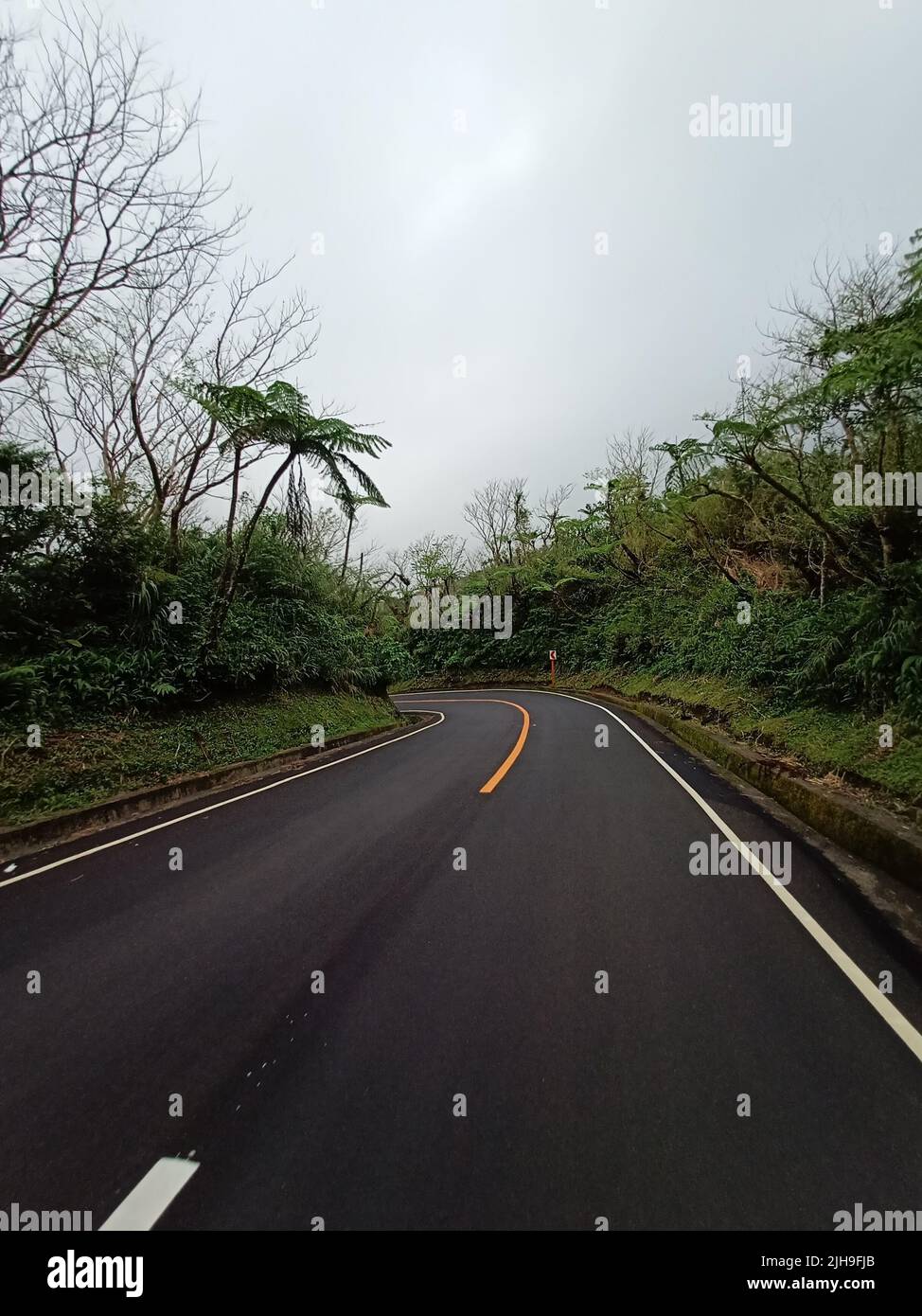 A road up the Mayon Resthouse in Boang, Tabaco City on a cloudy day ...