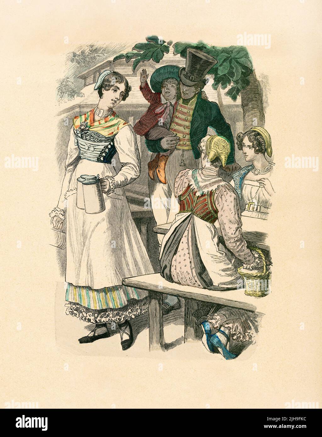 Waitress, Middle-Class Family, Munich, Germany, 1822, Illustration, The ...