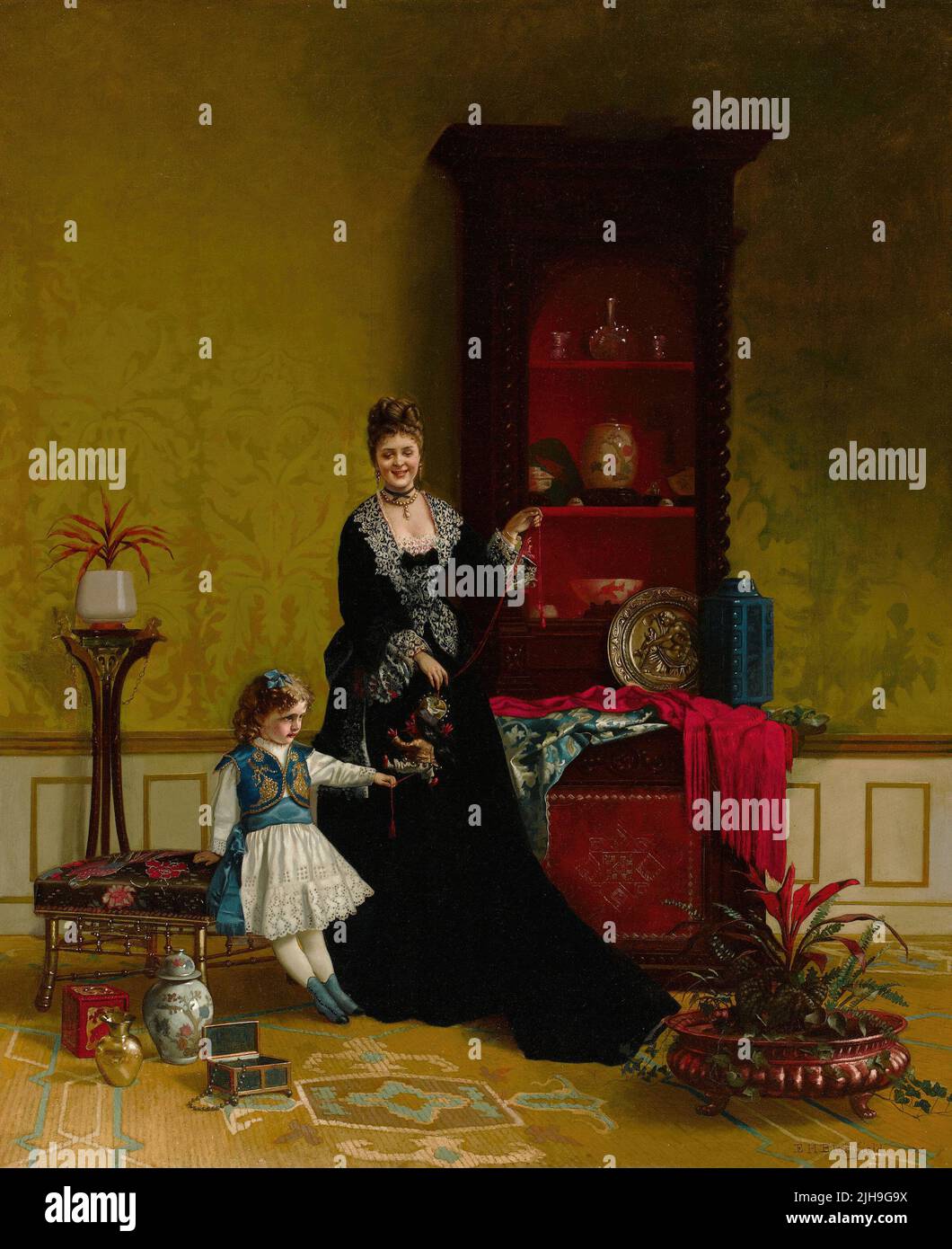 Mother and Child (1874) painting by Edwin Howland Blashfield Stock ...