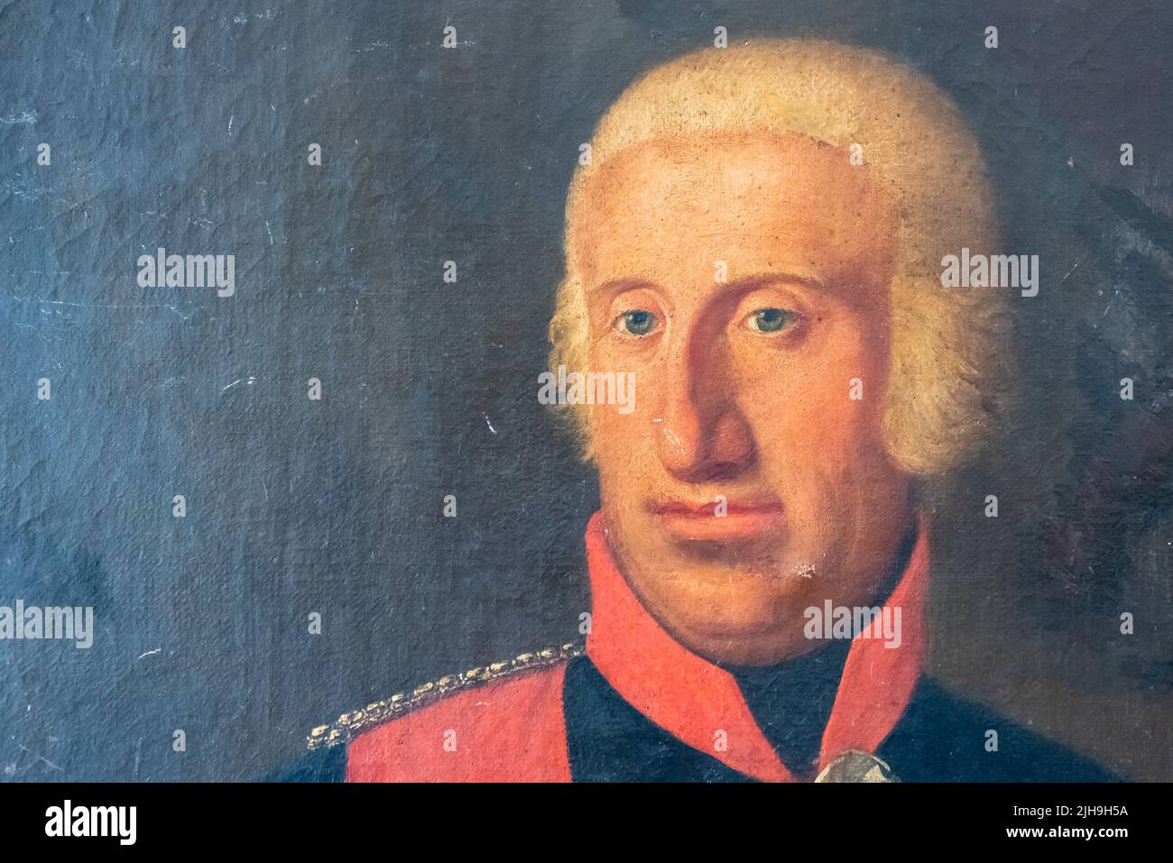 Old portrait of blue-eyed italian military with a big nose Stock Photo ...