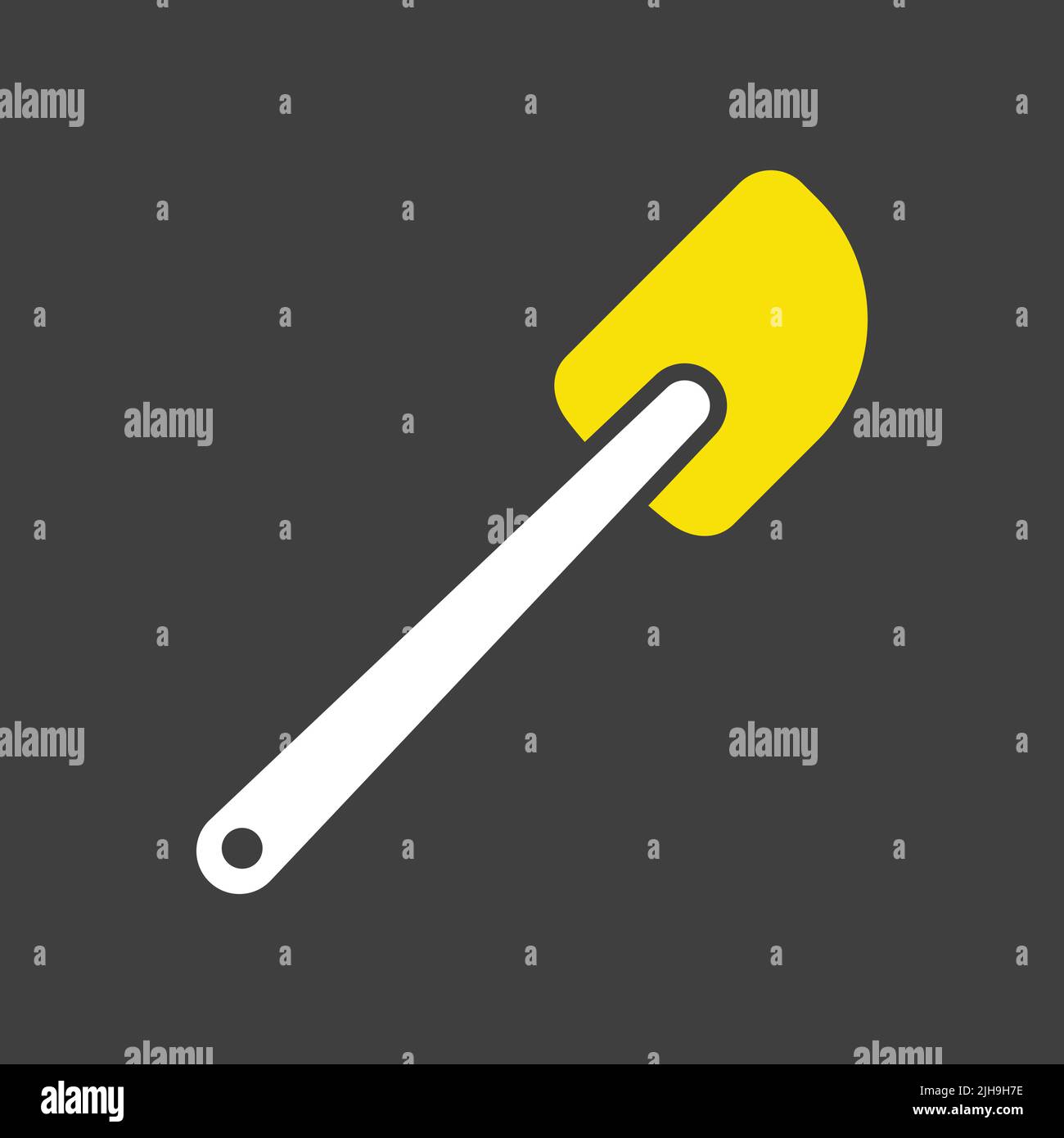 Silicone kitchen spatula vector glyph icon. Kitchen appliances. Graph ...