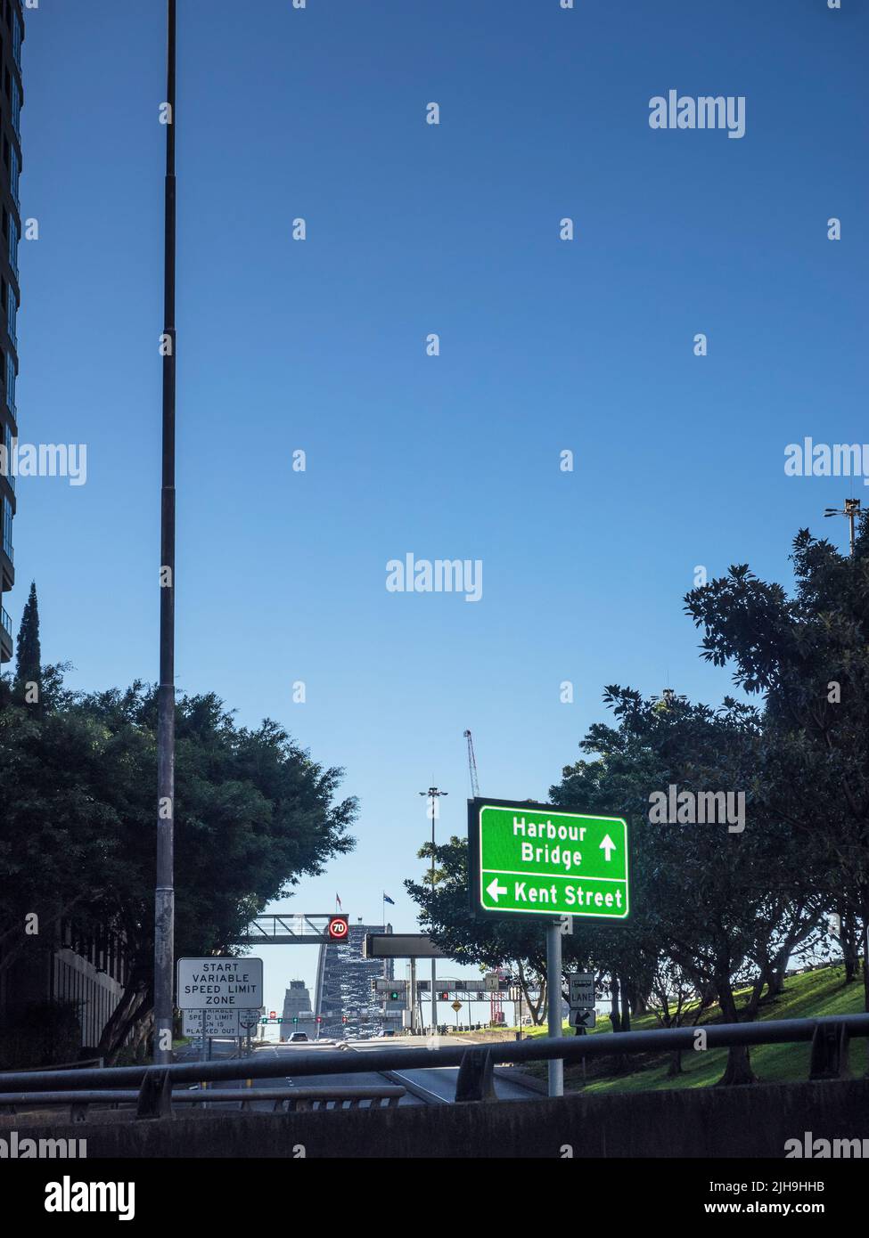 The Sydney Harbour Bridge entrance from Clarence St Stock Photo - Alamy