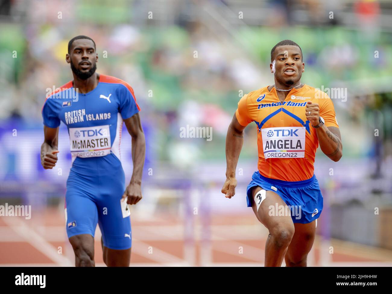 EUGENE - Ramsey Angela in action during the 400m hurdles series on the ...