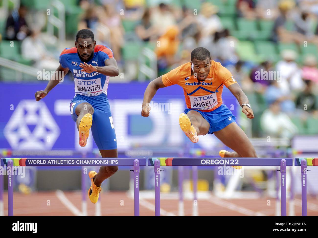 EUGENE - Ramsey Angela in action during the 400m hurdles series on the ...