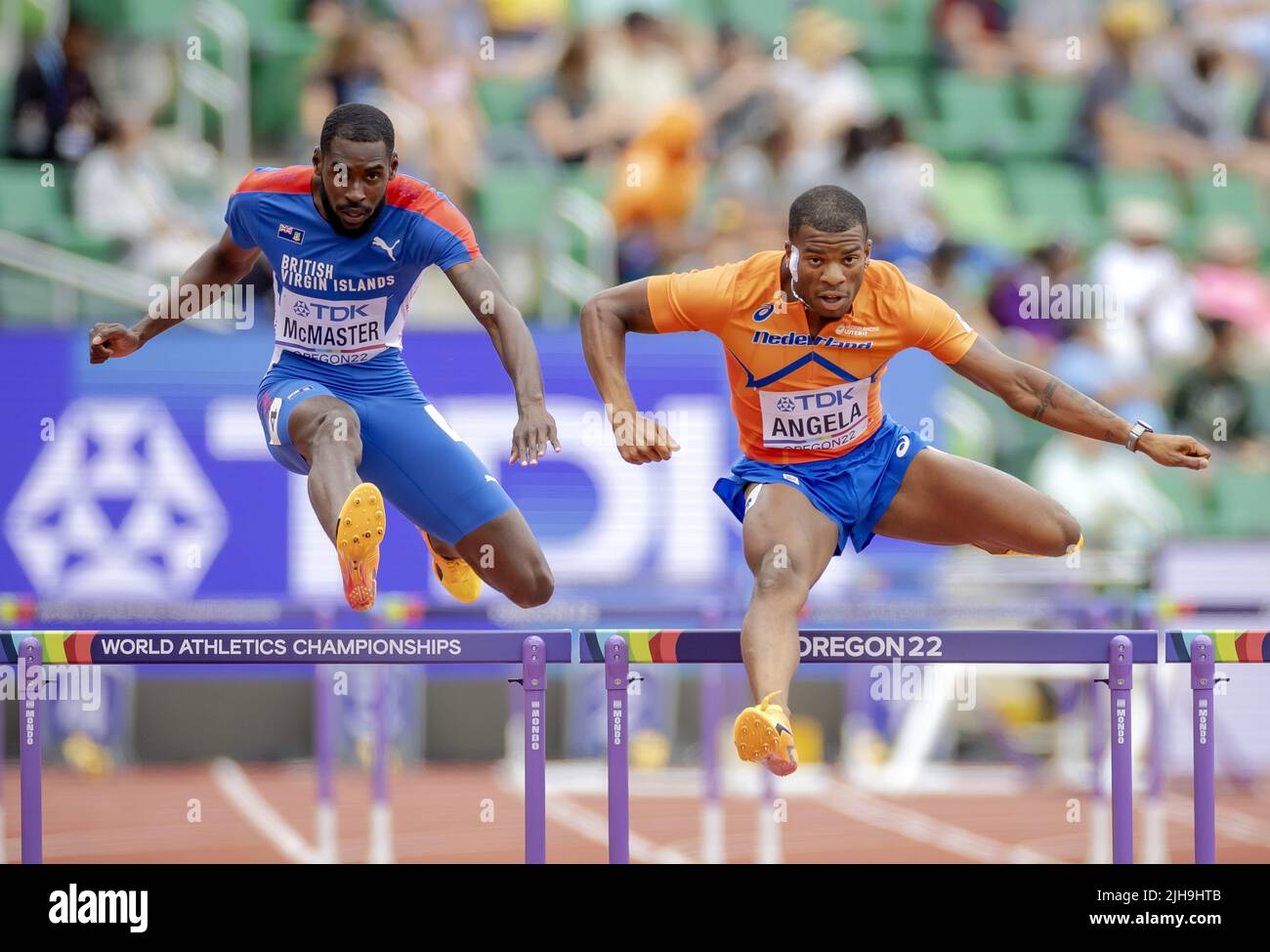EUGENE - Ramsey Angela in action during the 400m hurdles series on the ...