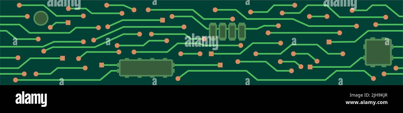 Technology banner of a circuit board as a repeating pattern vector ...