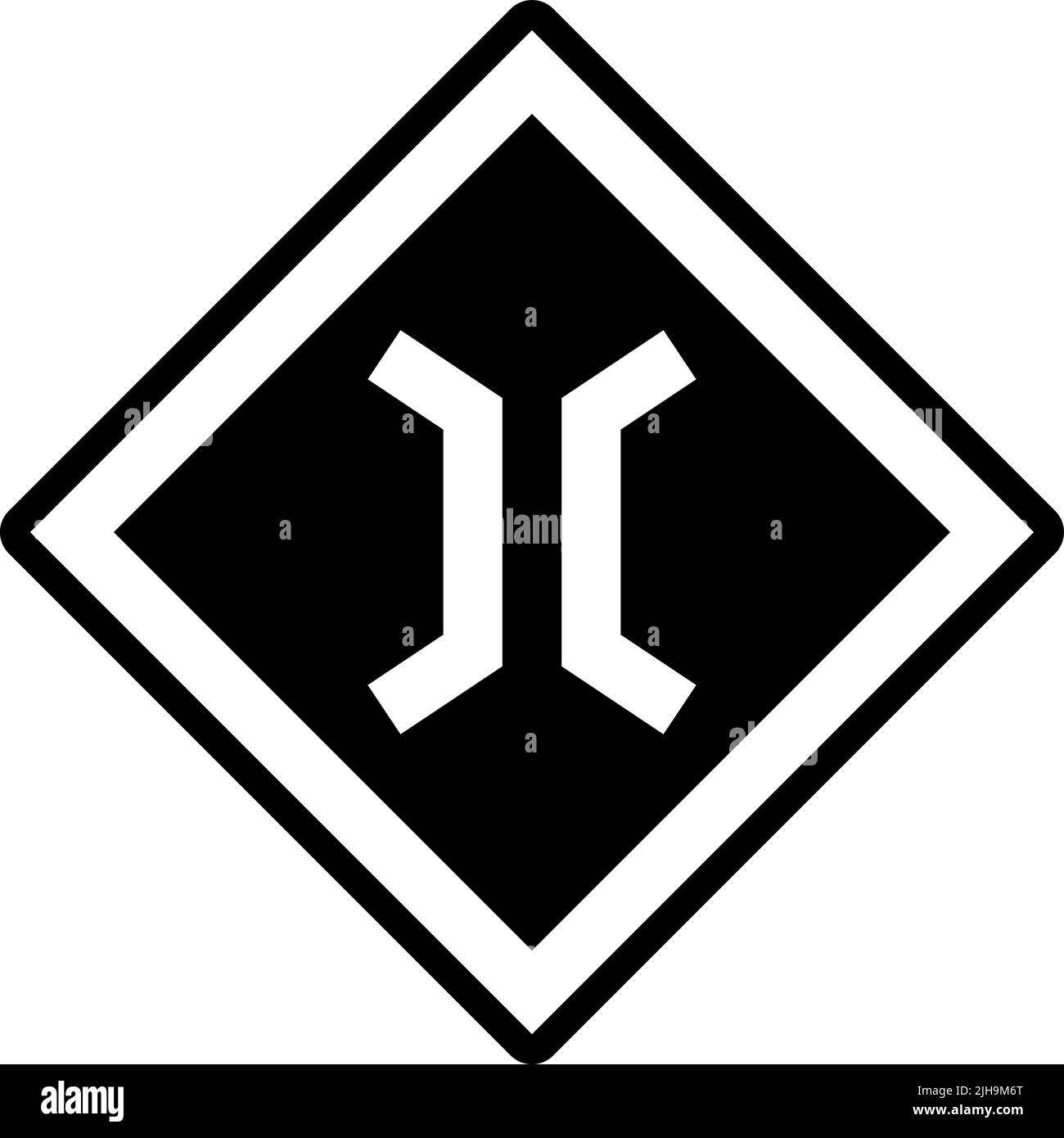 Traffic signs narrow bridge Stock Vector Image & Art - Alamy