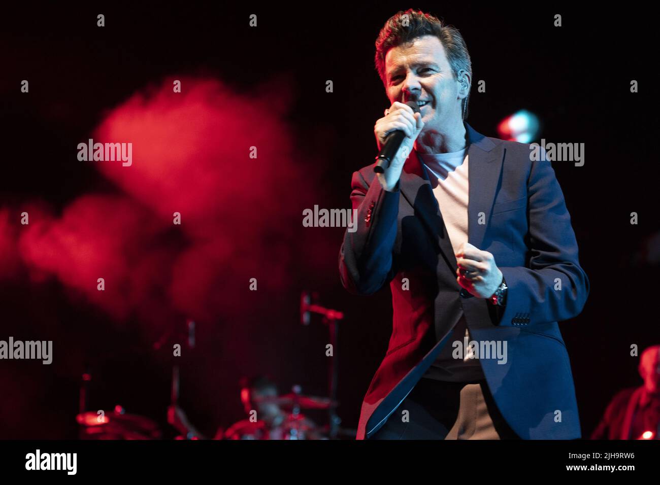 Rick Astley performing in concert at the First Direct Arena in Leeds on ...