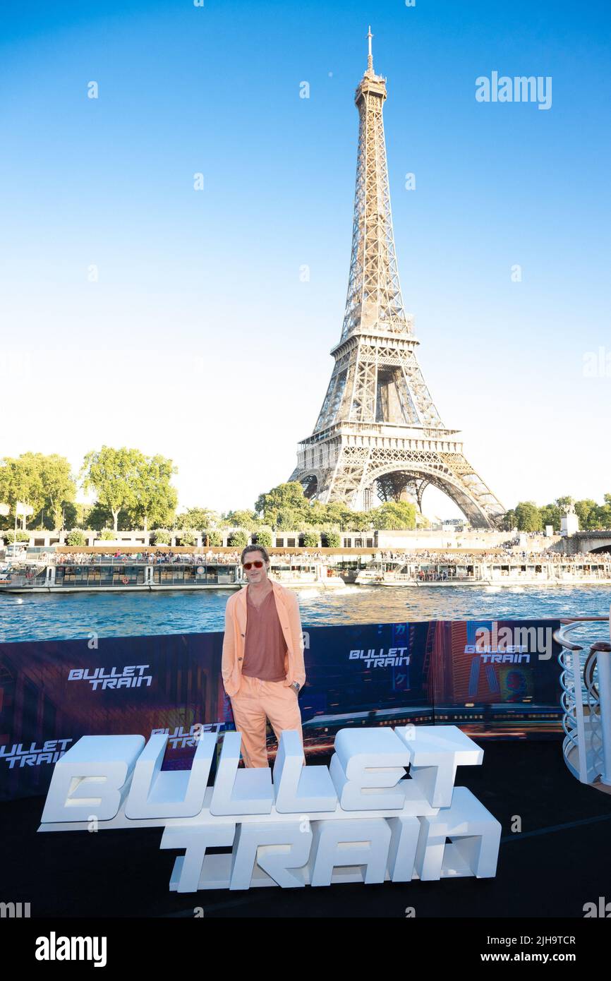 Brad Pitt attends the Bullet Train Photocall at Bateau LCExcellence ...