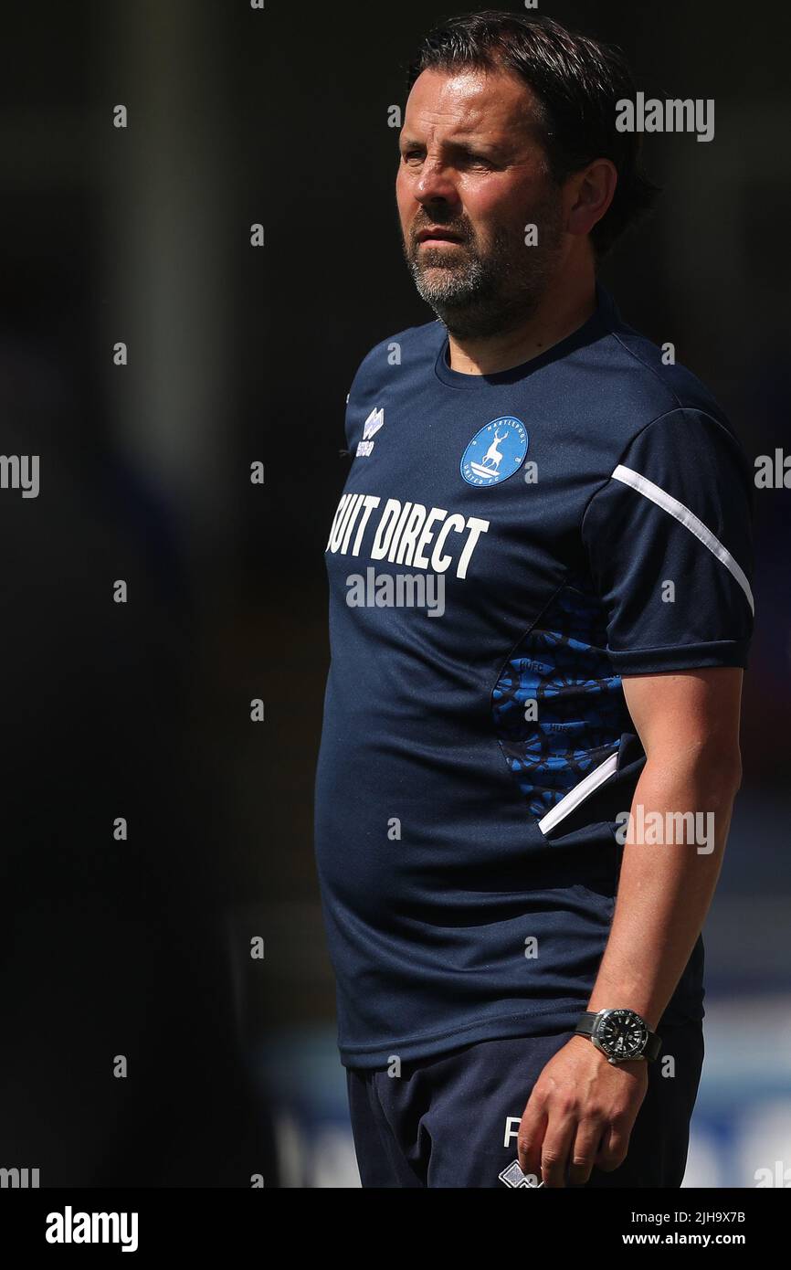 Hartlepool manager Paul Hartley during the Pre-season Friendly match ...