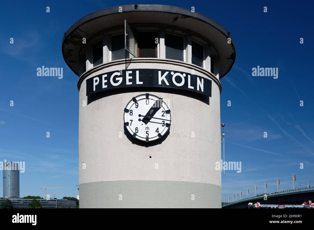 Cologne, Germany July 16, 2022: low level at the old cologne gauge with ...