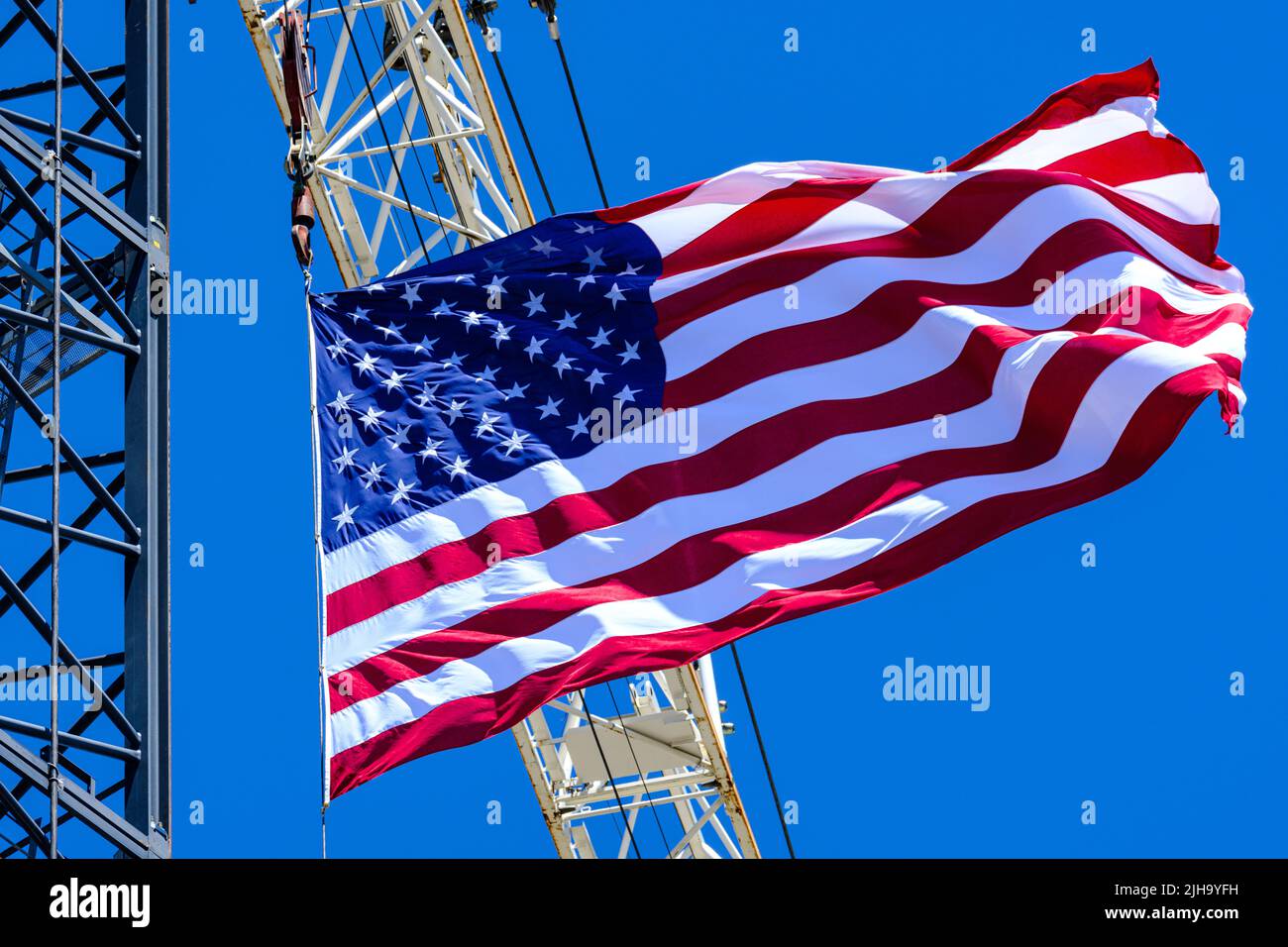 Construction equipment american flag hi-res stock photography and ...