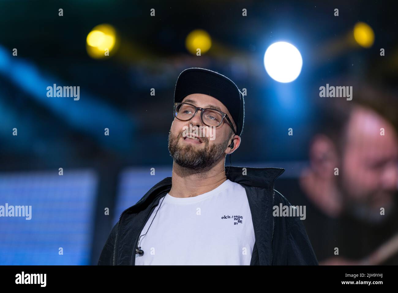 Cottbus, Germany. 16th July, 2022. Singer Mark Forster is on stage at ...