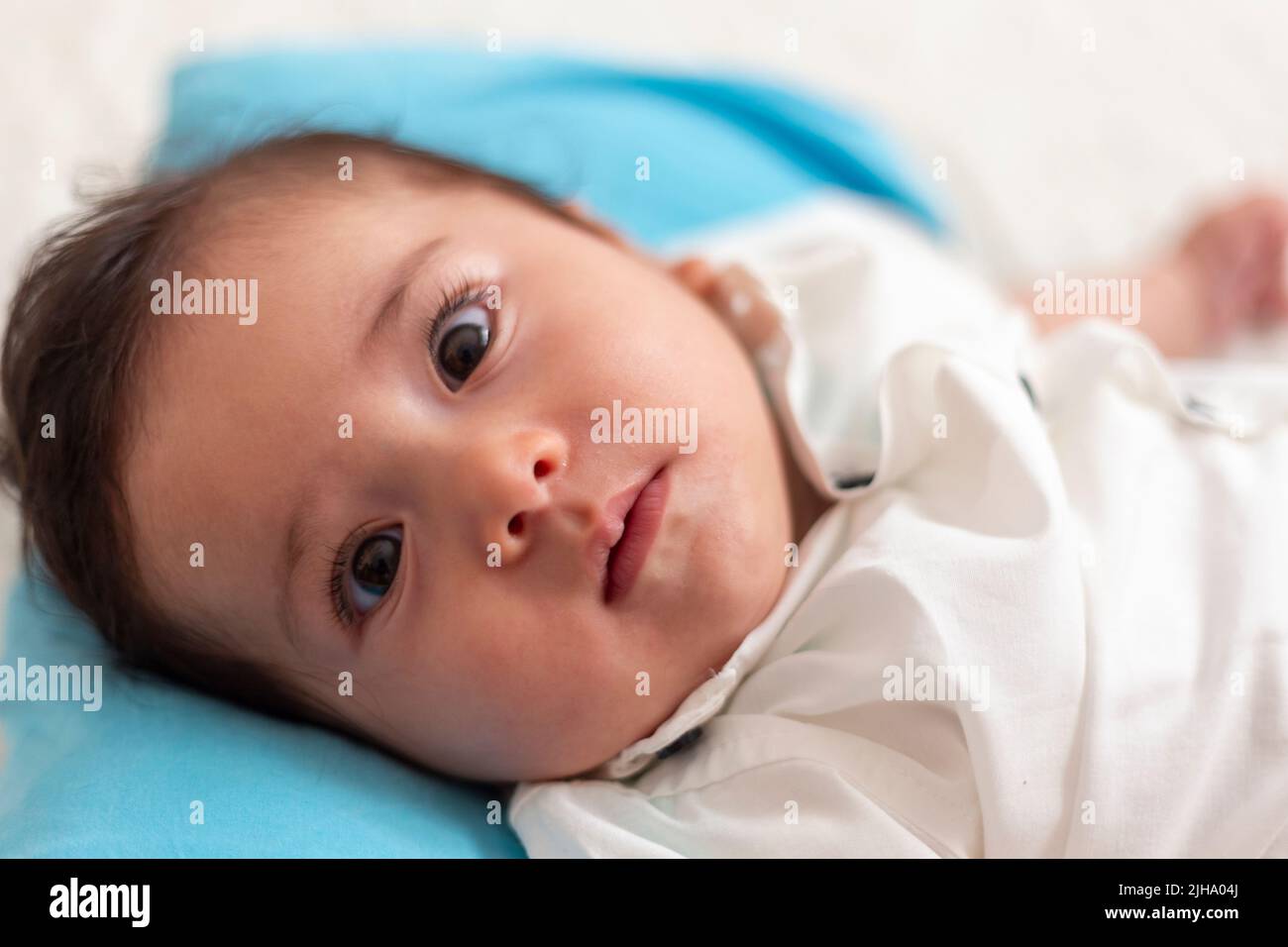 Newborn baby cute infant child open eyes hi-res stock photography and ...