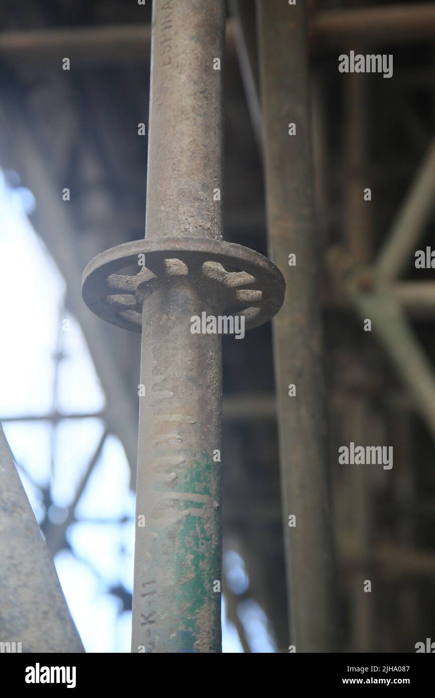 salvador, bahia, brazil - june 16, 2022: metal scaffolding for ...