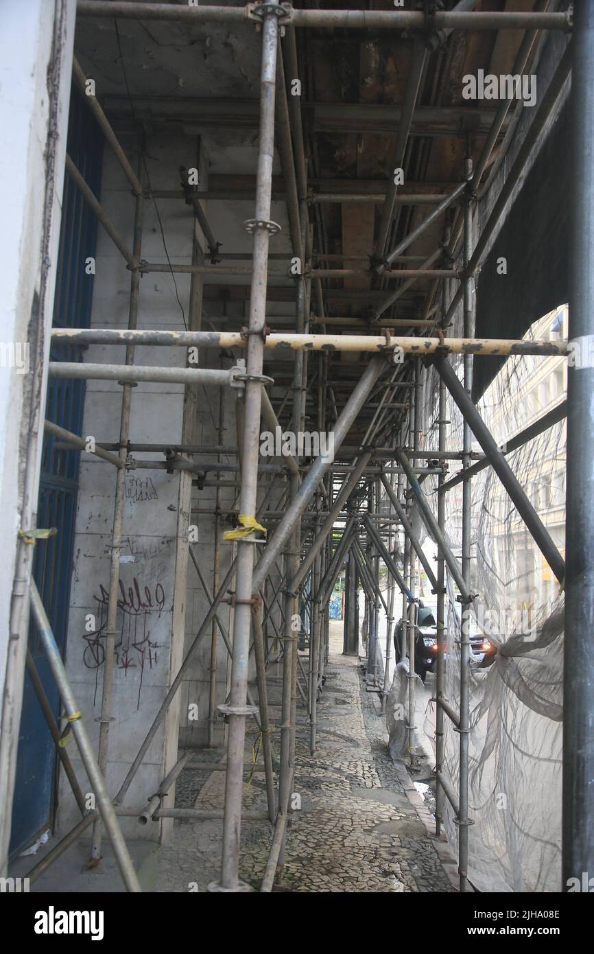 salvador, bahia, brazil - june 16, 2022: metal scaffolding for ...