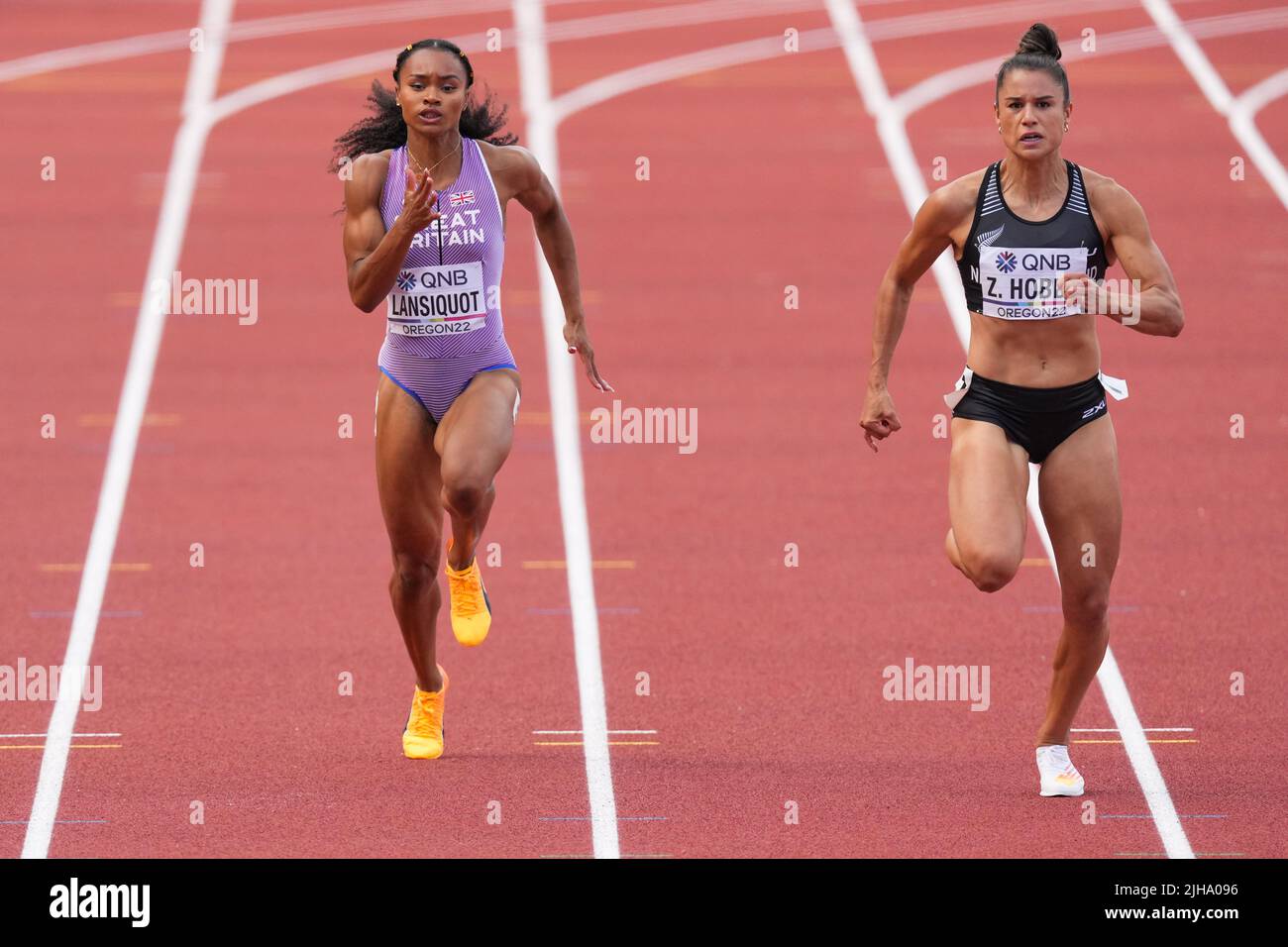 Great Britain’s Imani Lansiquot during the Women’s 100m heats on day ...
