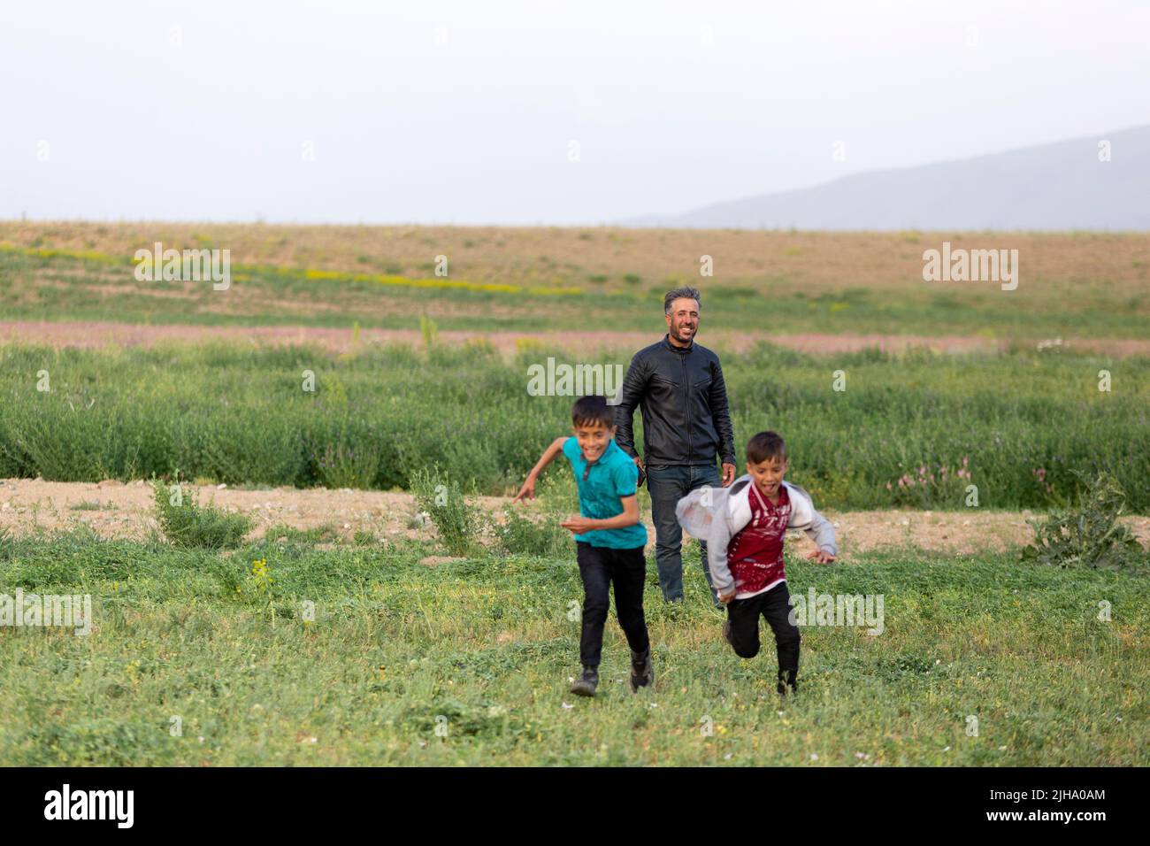 Family with two children one parent hi-res stock photography and images ...