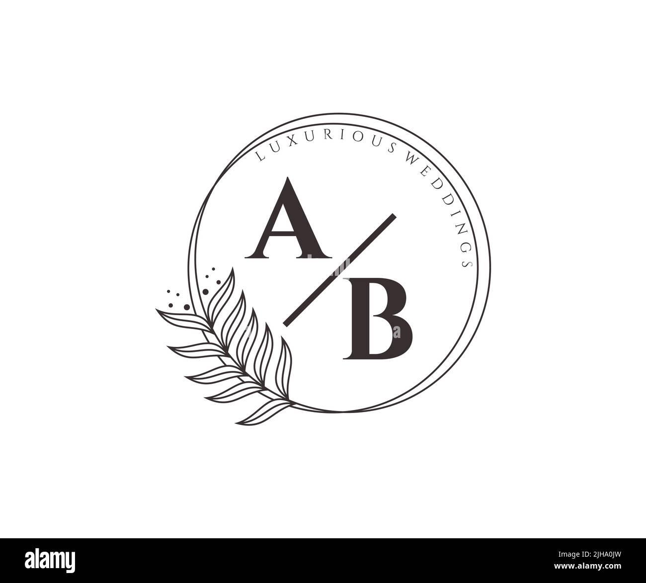 AB Initials letter Wedding monogram logos template, hand drawn modern ...