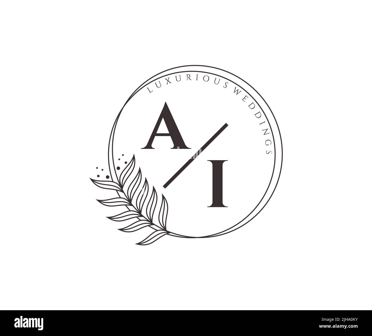 AI Initials letter Wedding monogram logos template, hand drawn modern ...