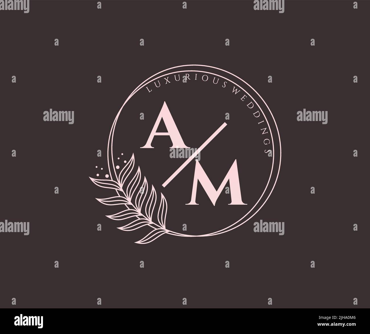 AM Initials letter Wedding monogram logos template, hand drawn modern ...