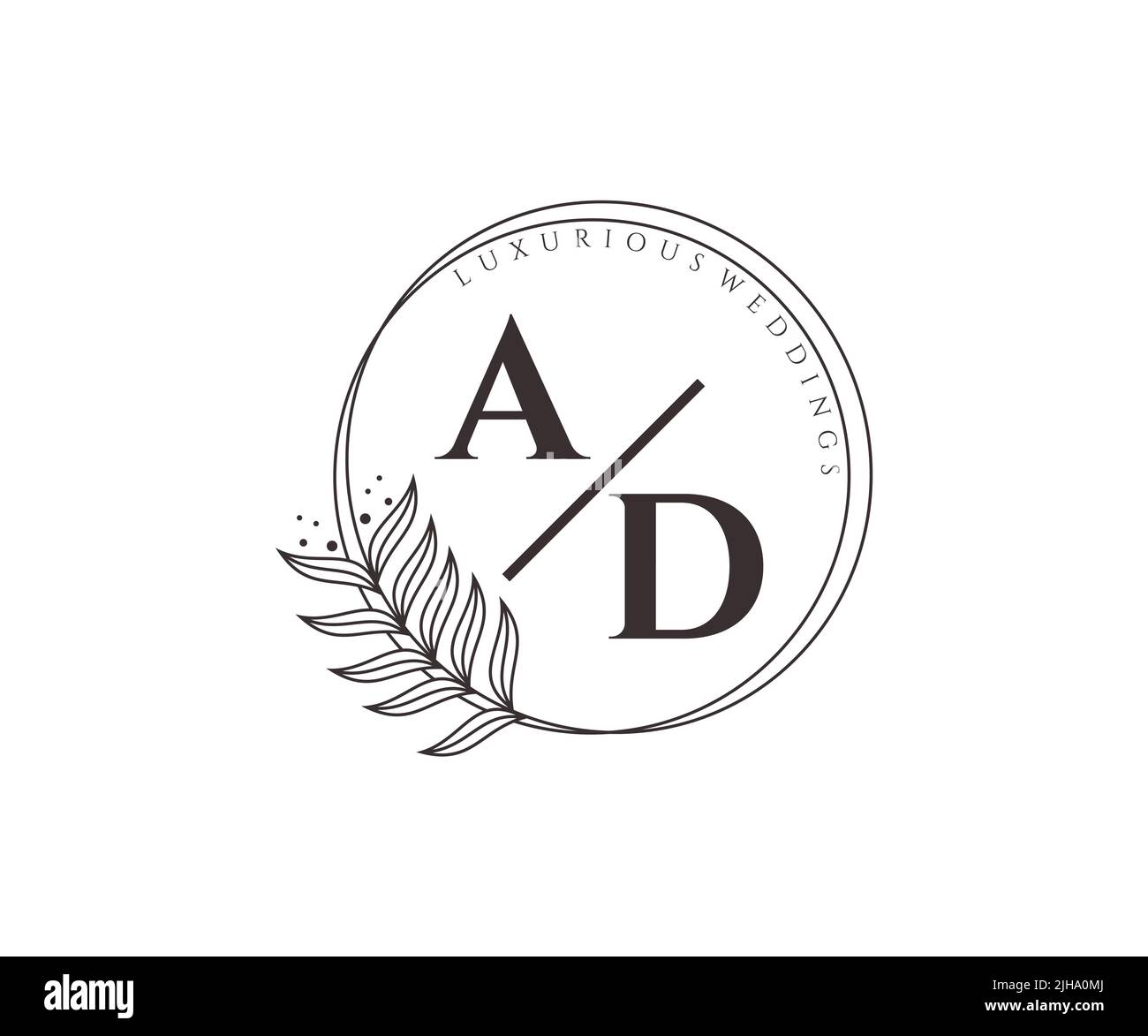 AD Initials letter Wedding monogram logos template, hand drawn modern ...