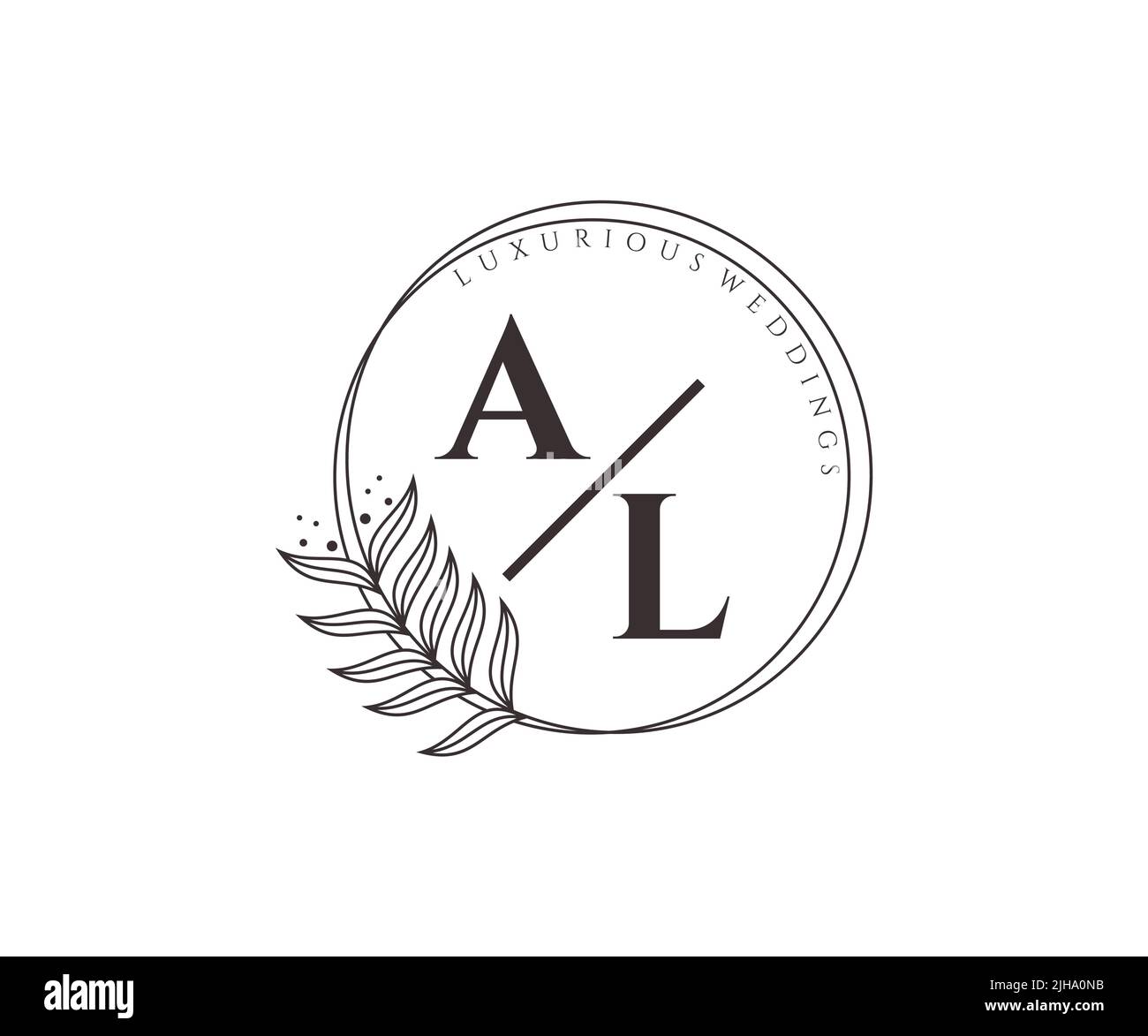 AL Initials letter Wedding monogram logos template, hand drawn modern ...