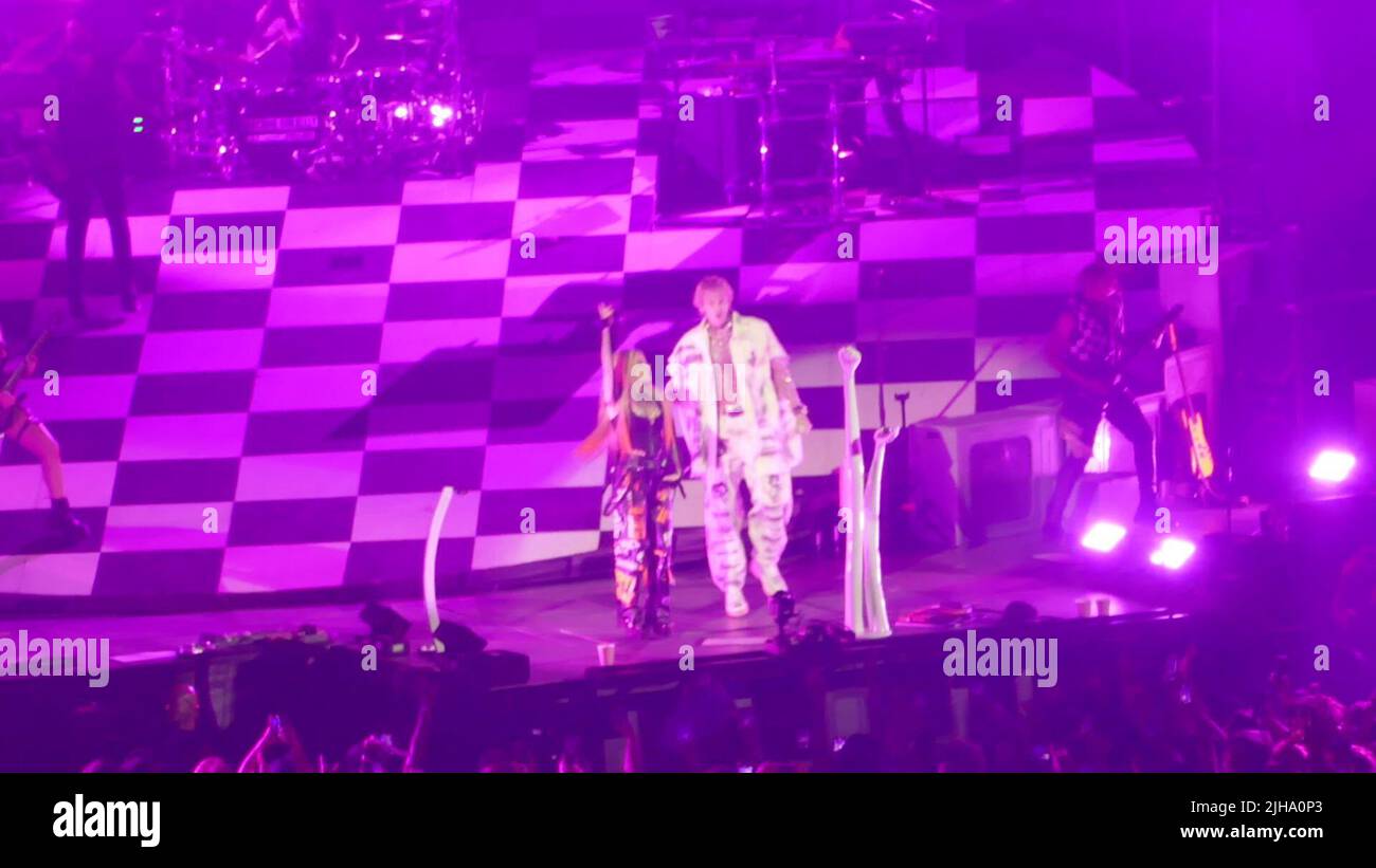 Inglewood, California, USA 13th July 2022 Machine Gun Kelly performing ...