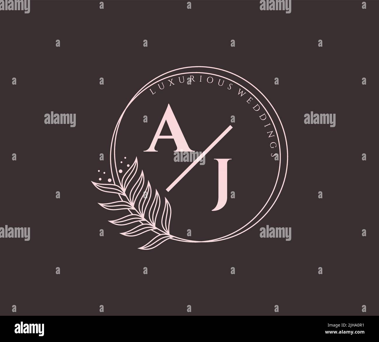 AJ Initials letter Wedding monogram logos template, hand drawn modern ...
