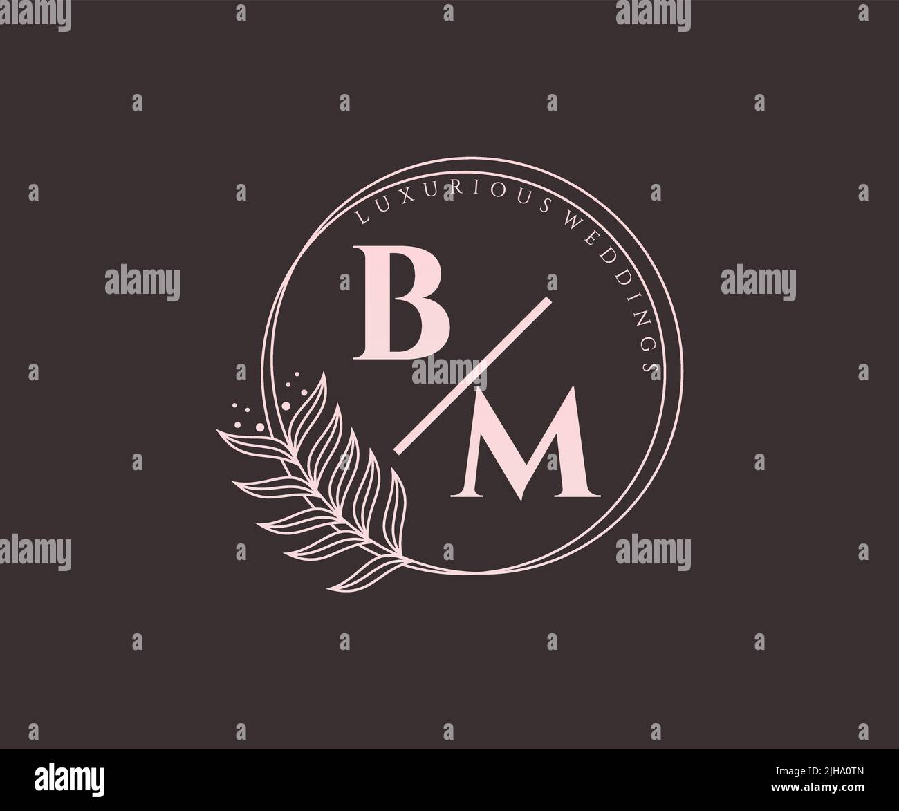 BM Initials letter Wedding monogram logos template, hand drawn modern ...