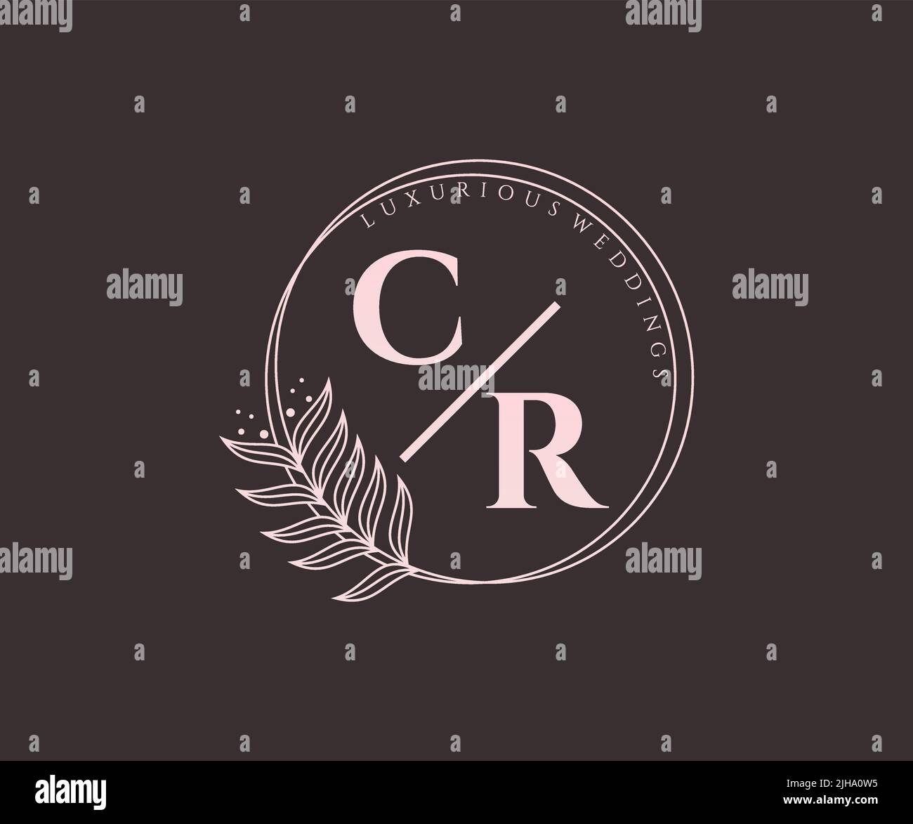 CR Initials letter Wedding monogram logos template, hand drawn modern ...