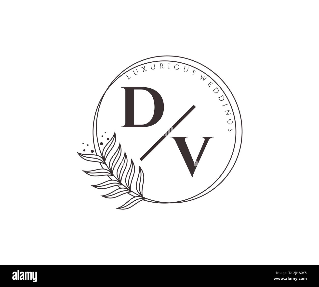 DV Initials letter Wedding monogram logos template, hand drawn modern ...