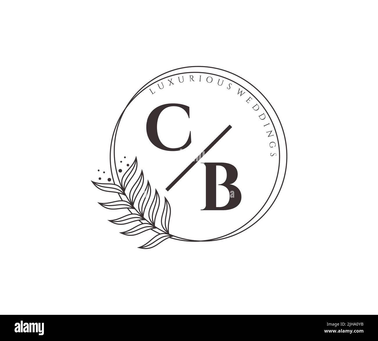 CB Initials letter Wedding monogram logos template, hand drawn modern ...