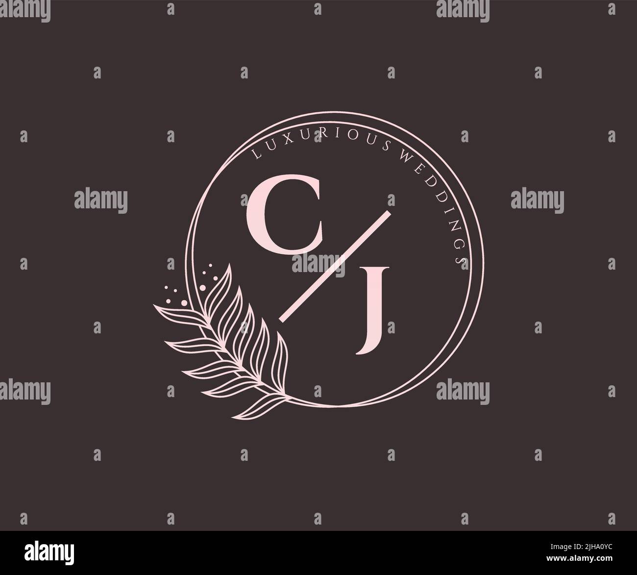 CJ Initials letter Wedding monogram logos template, hand drawn modern ...