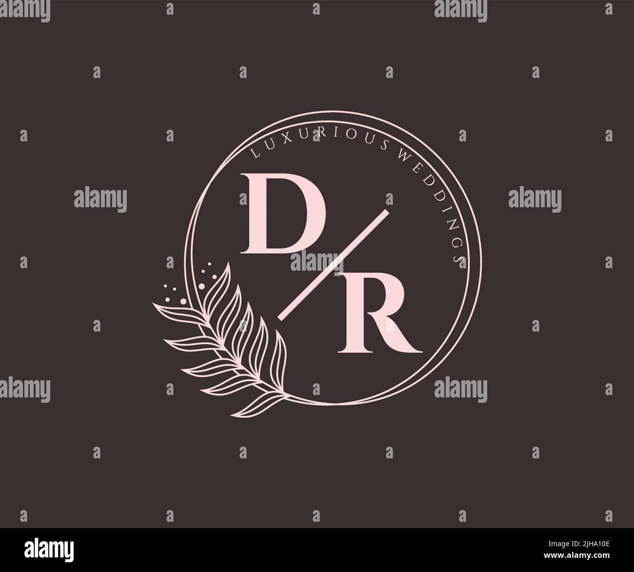 DR Initials letter Wedding monogram logos template, hand drawn modern ...