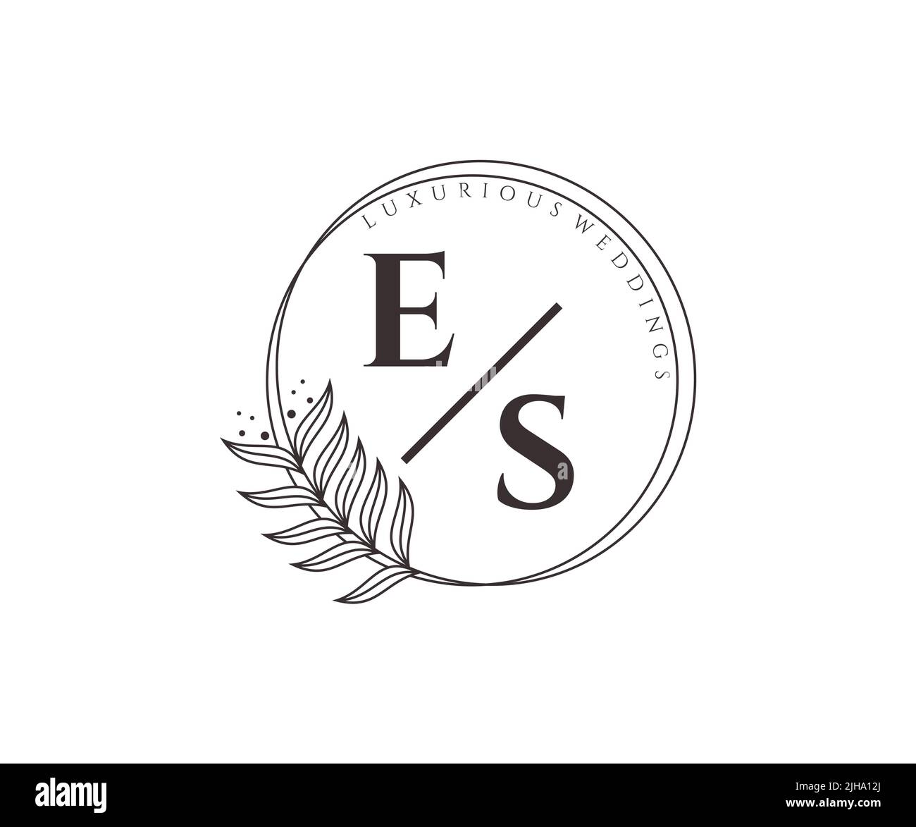 ES Initials letter Wedding monogram logos template, hand drawn modern ...