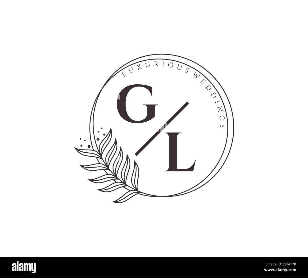 GL Initials letter Wedding monogram logos template, hand drawn modern ...