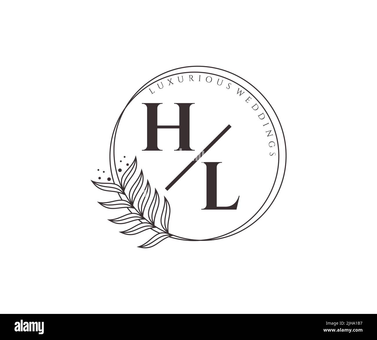 HL Initials letter Wedding monogram logos template, hand drawn modern ...
