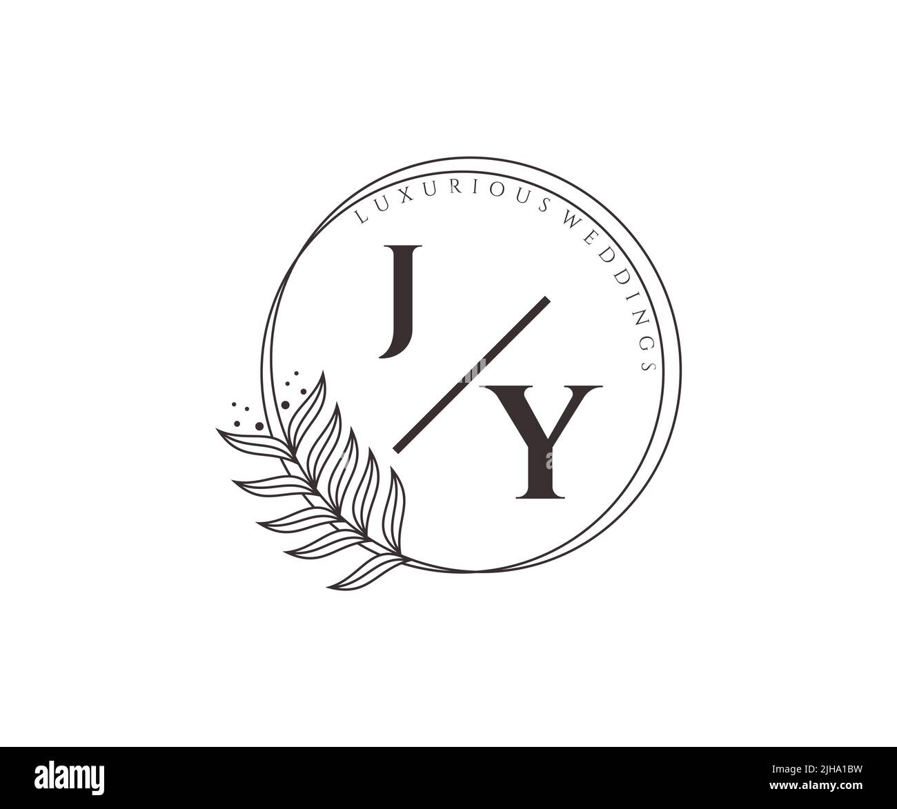 JY Initials letter Wedding monogram logos template, hand drawn modern ...