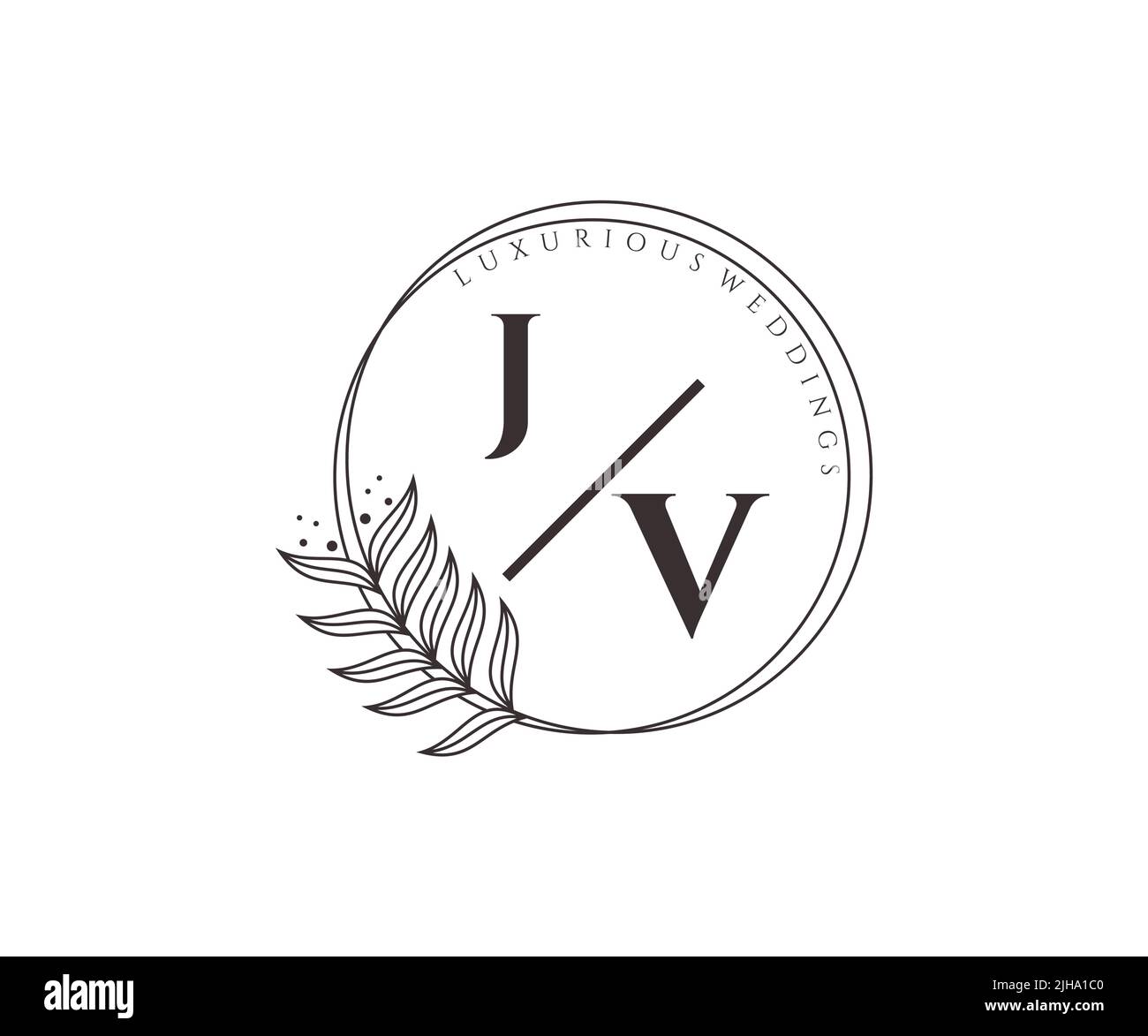 JV Initials letter Wedding monogram logos template, hand drawn modern ...