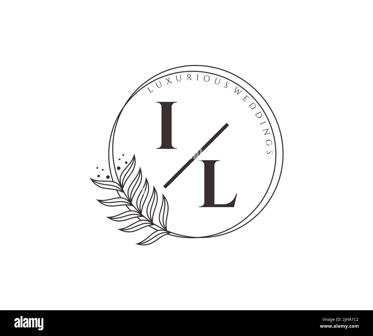IL Initials letter Wedding monogram logos template, hand drawn modern ...