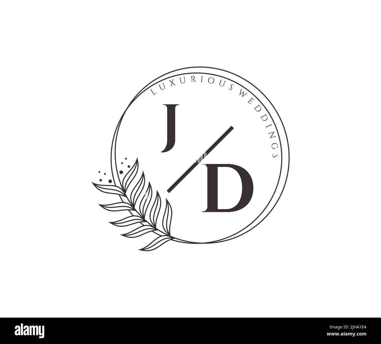 JD Initials letter Wedding monogram logos template, hand drawn modern ...