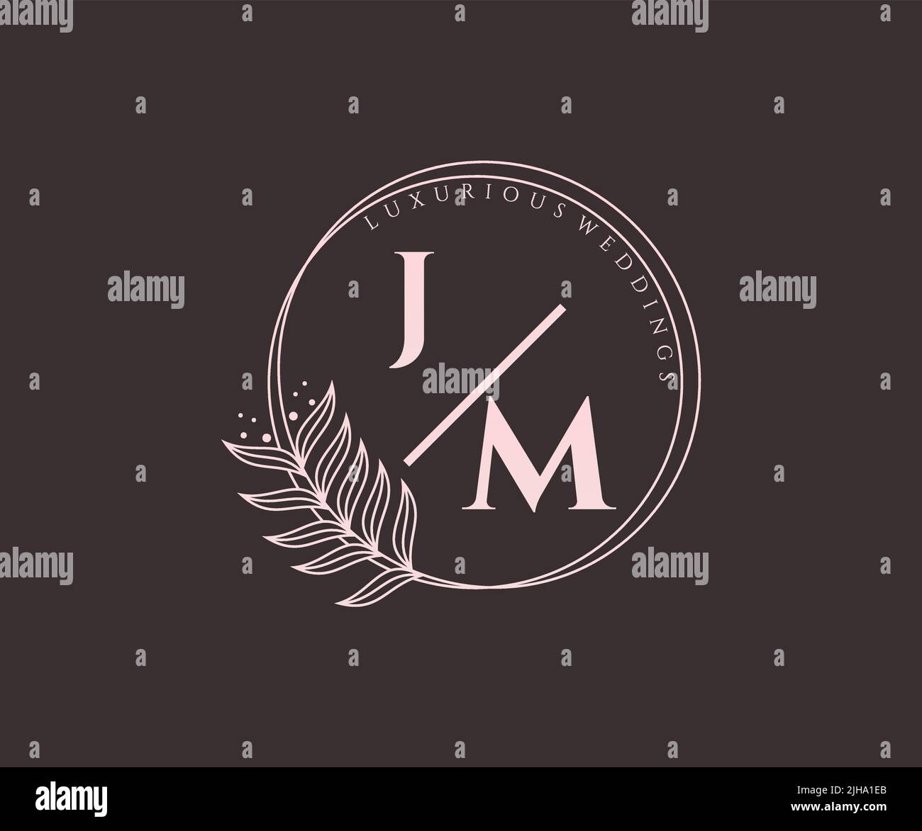 JM Initials letter Wedding monogram logos template, hand drawn modern ...