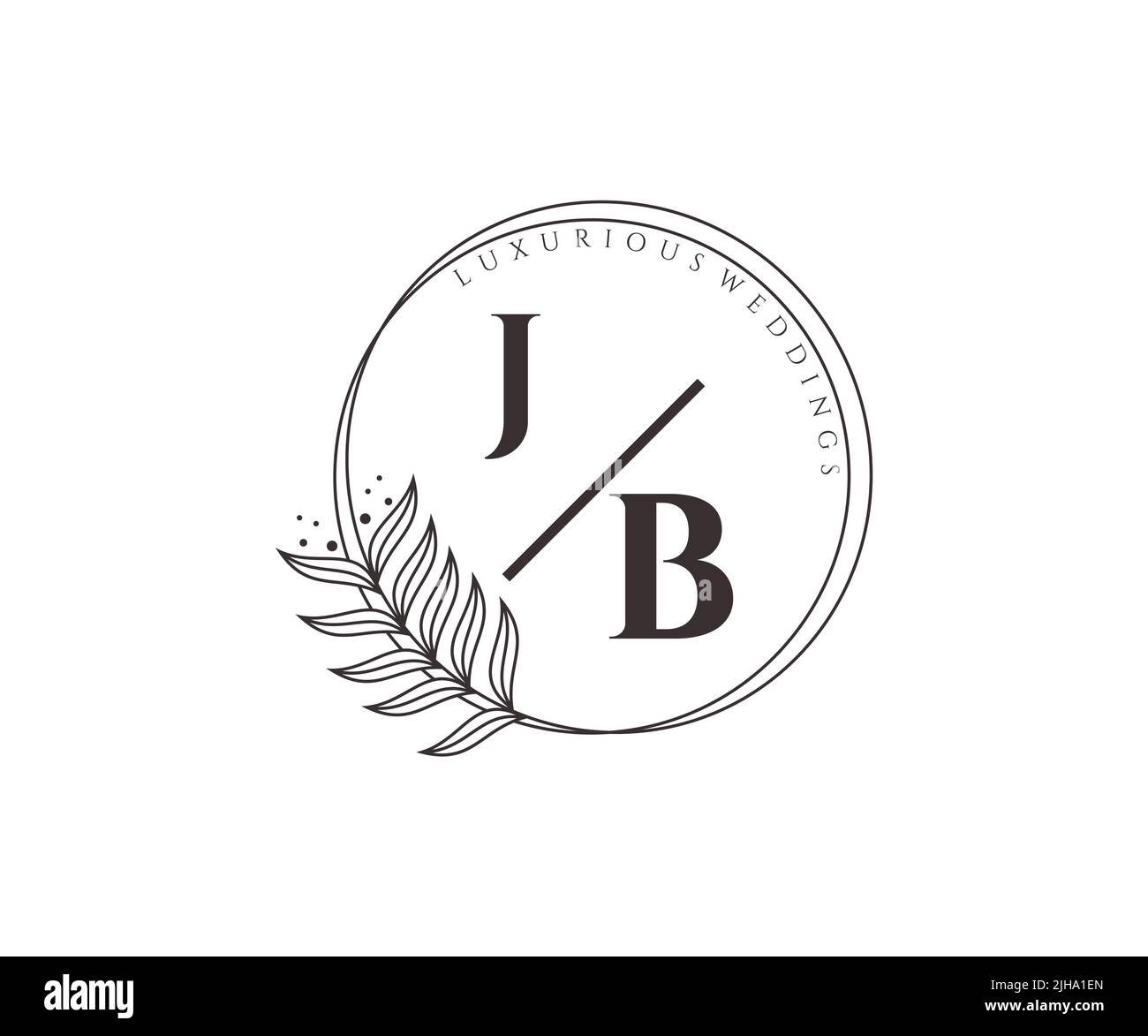 JB Initials letter Wedding monogram logos template, hand drawn modern ...