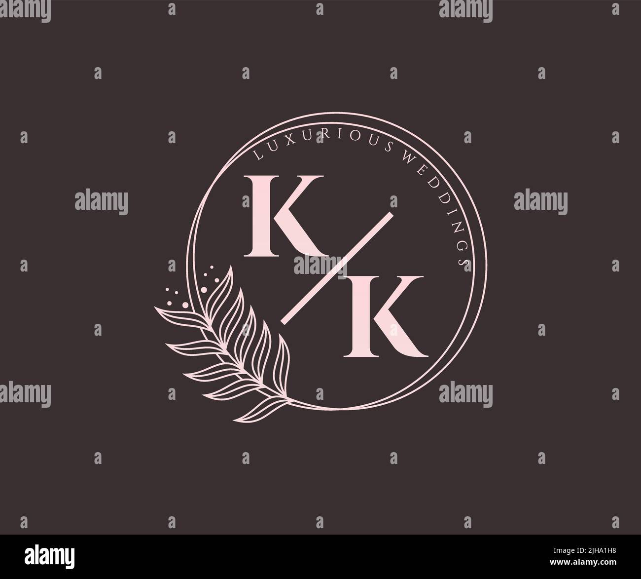 KK Initials letter Wedding monogram logos template, hand drawn modern ...