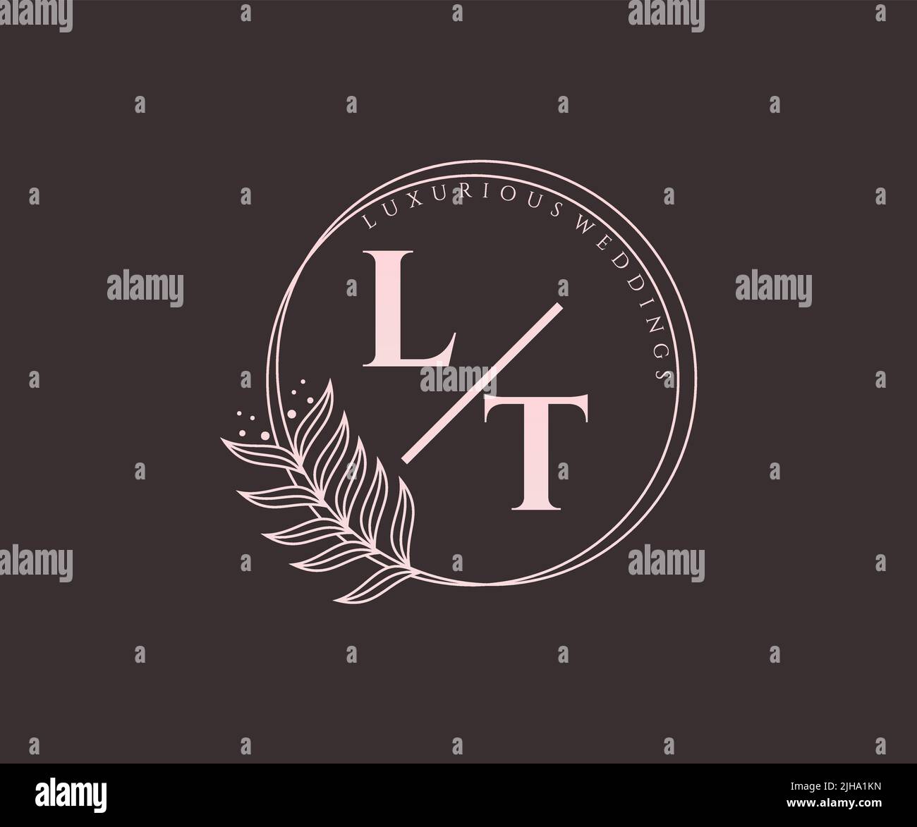 LT Initials letter Wedding monogram logos template, hand drawn modern ...