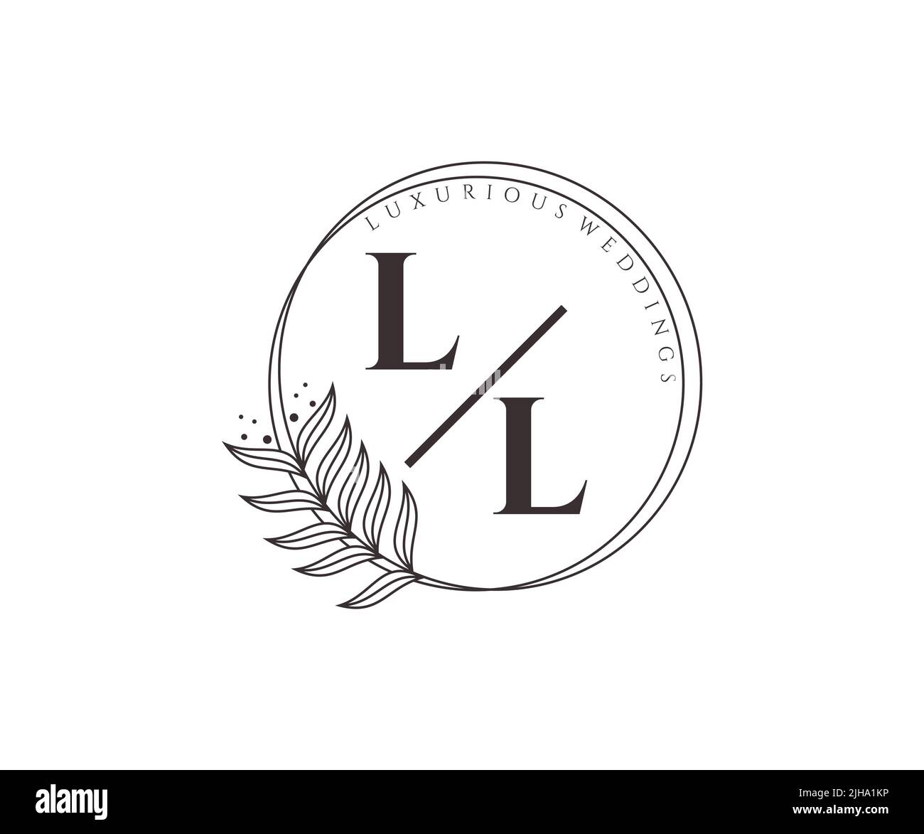 LL Initials letter Wedding monogram logos template, hand drawn modern ...
