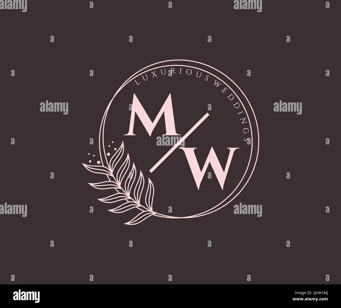 MW Initials letter Wedding monogram logos template, hand drawn modern ...