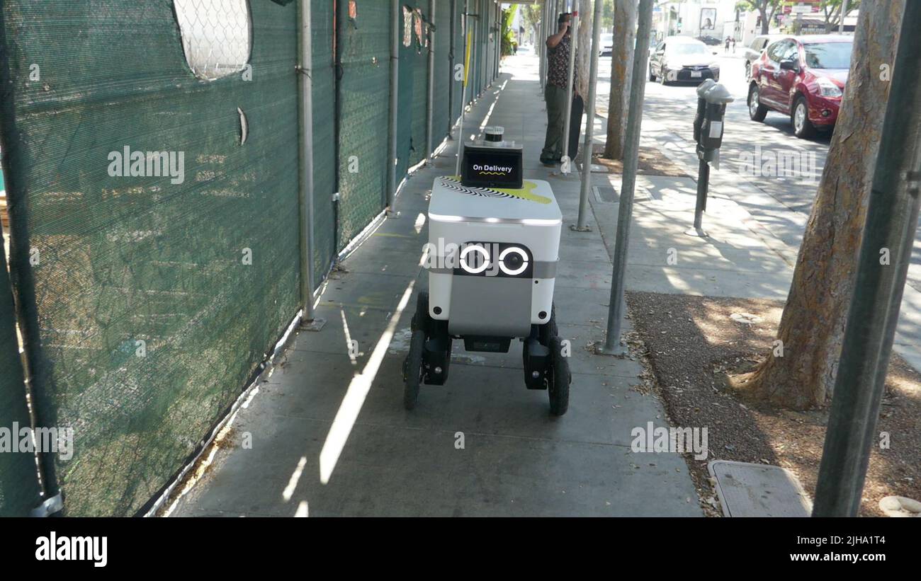 Los Angeles, California, USA 16th July 2022 A Food Delivery Robot ...