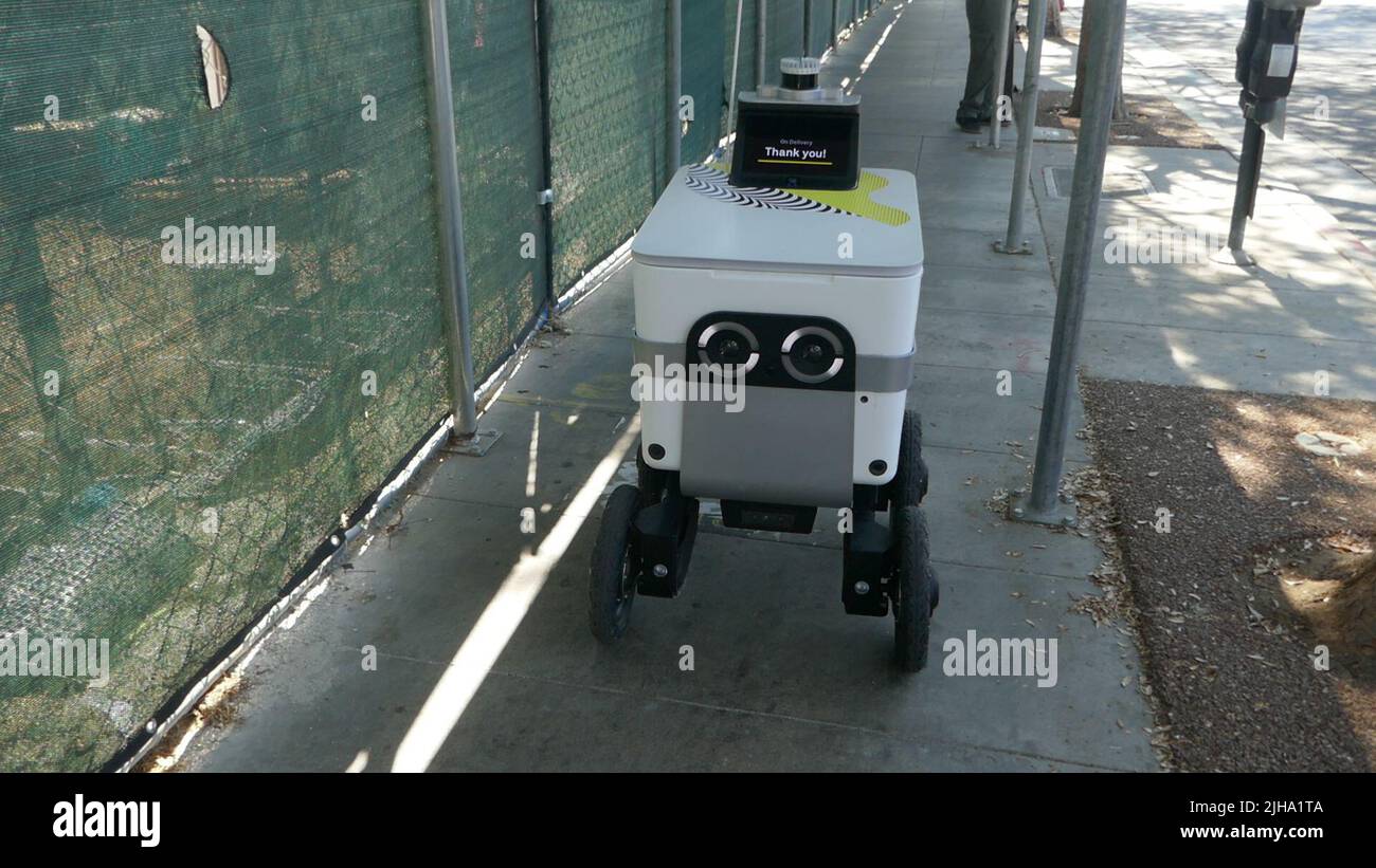 Los Angeles, California, USA 16th July 2022 A Food Delivery Robot ...